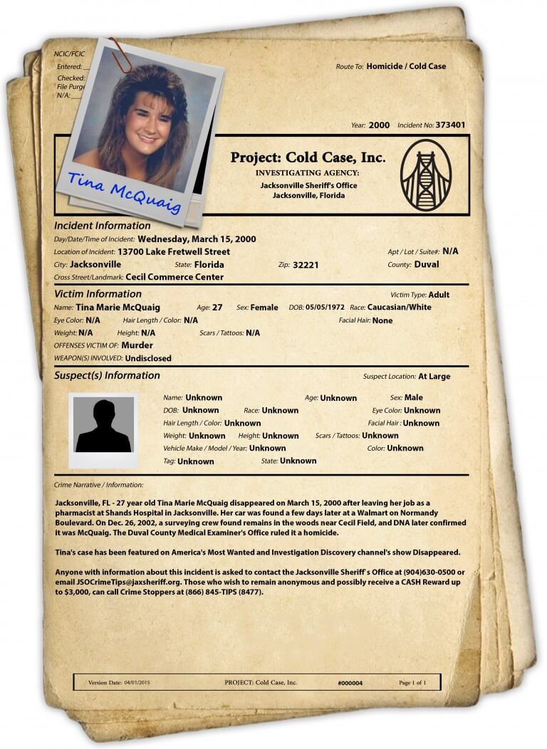 Cold Case Spotlight - Tina McQuaig - Project: Cold Case