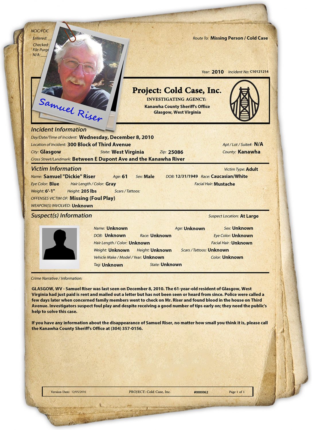 Cold Case Spotlight - Samuel Riser - Project: Cold Case
