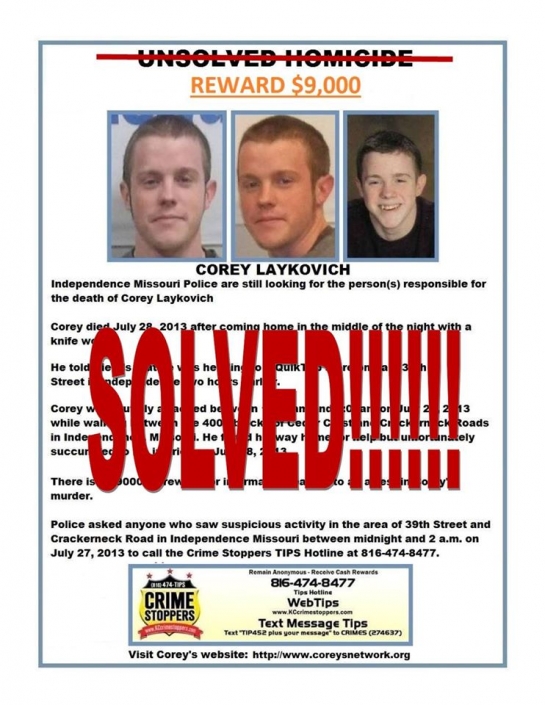 **Update** Solved Cold Case Spotlight - Corey Laykovich - Project: Cold Case