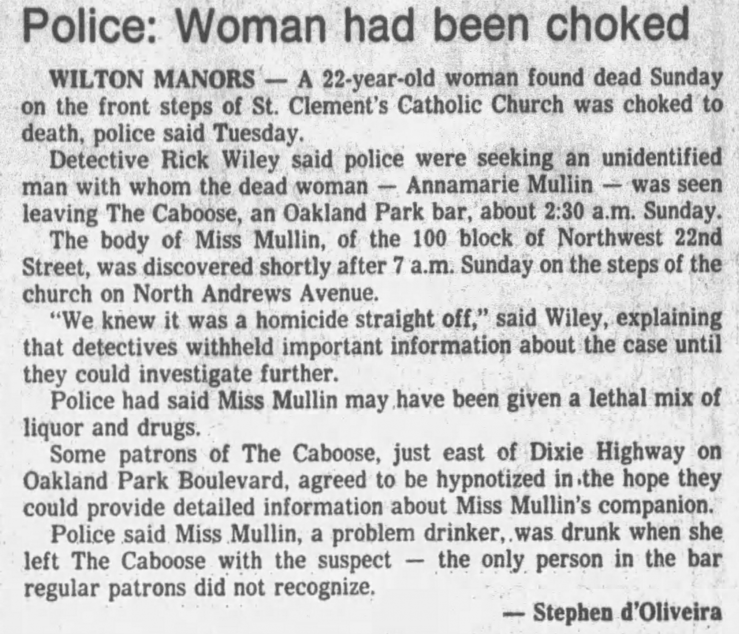 Anna Marie Mullin - Project: Cold Case