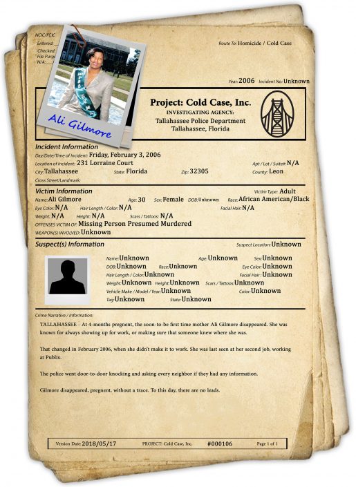 Ali Gilmore - Project: Cold Case