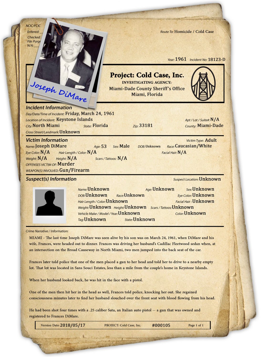 Joseph DiMare - Project: Cold Case