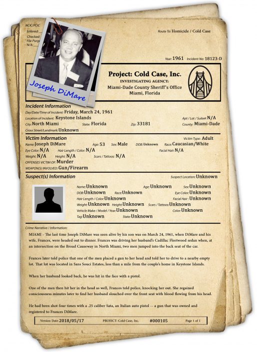 Joseph DiMare - Project: Cold Case