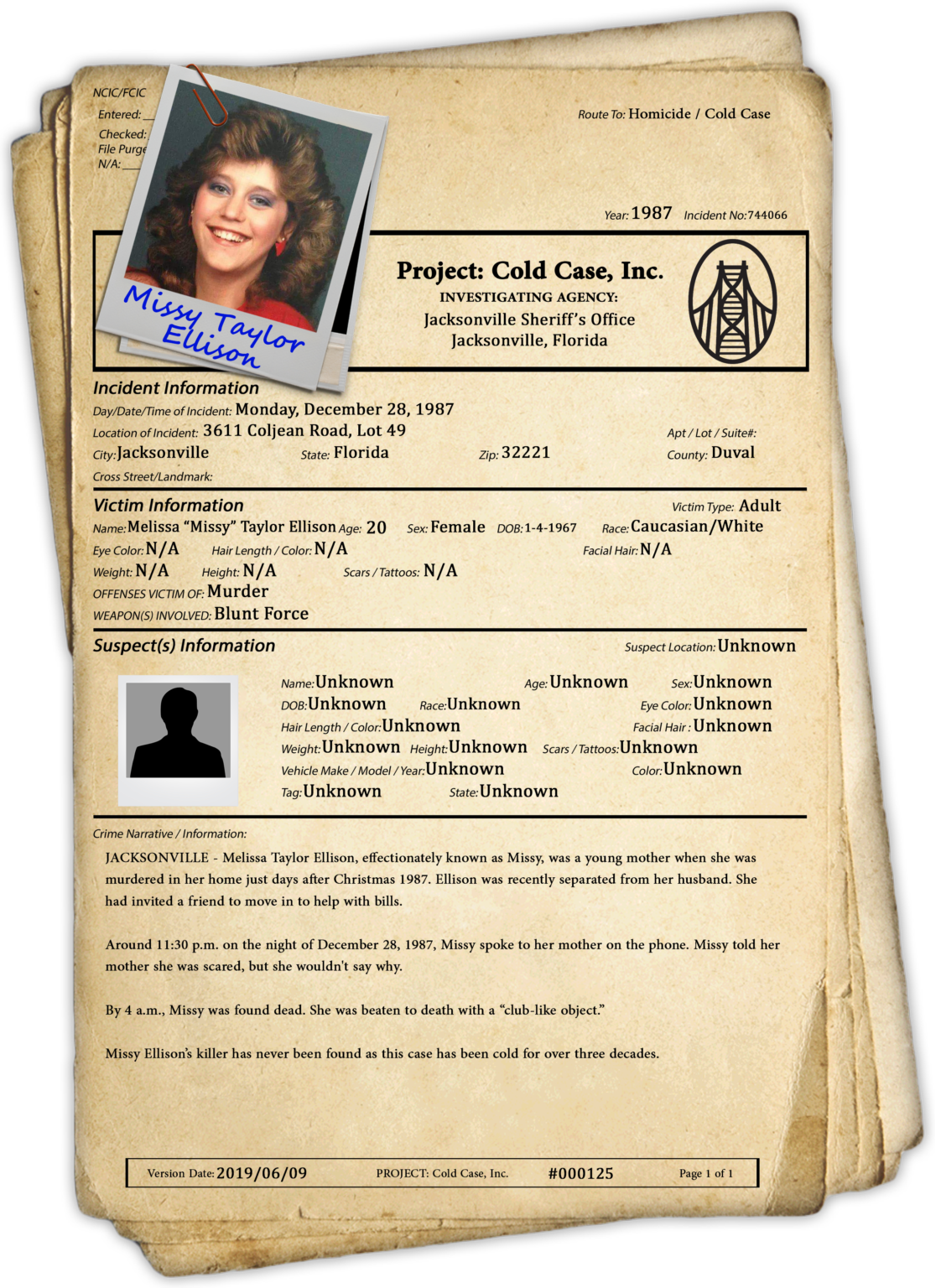 Missy Taylor Ellison - Project: Cold Case
