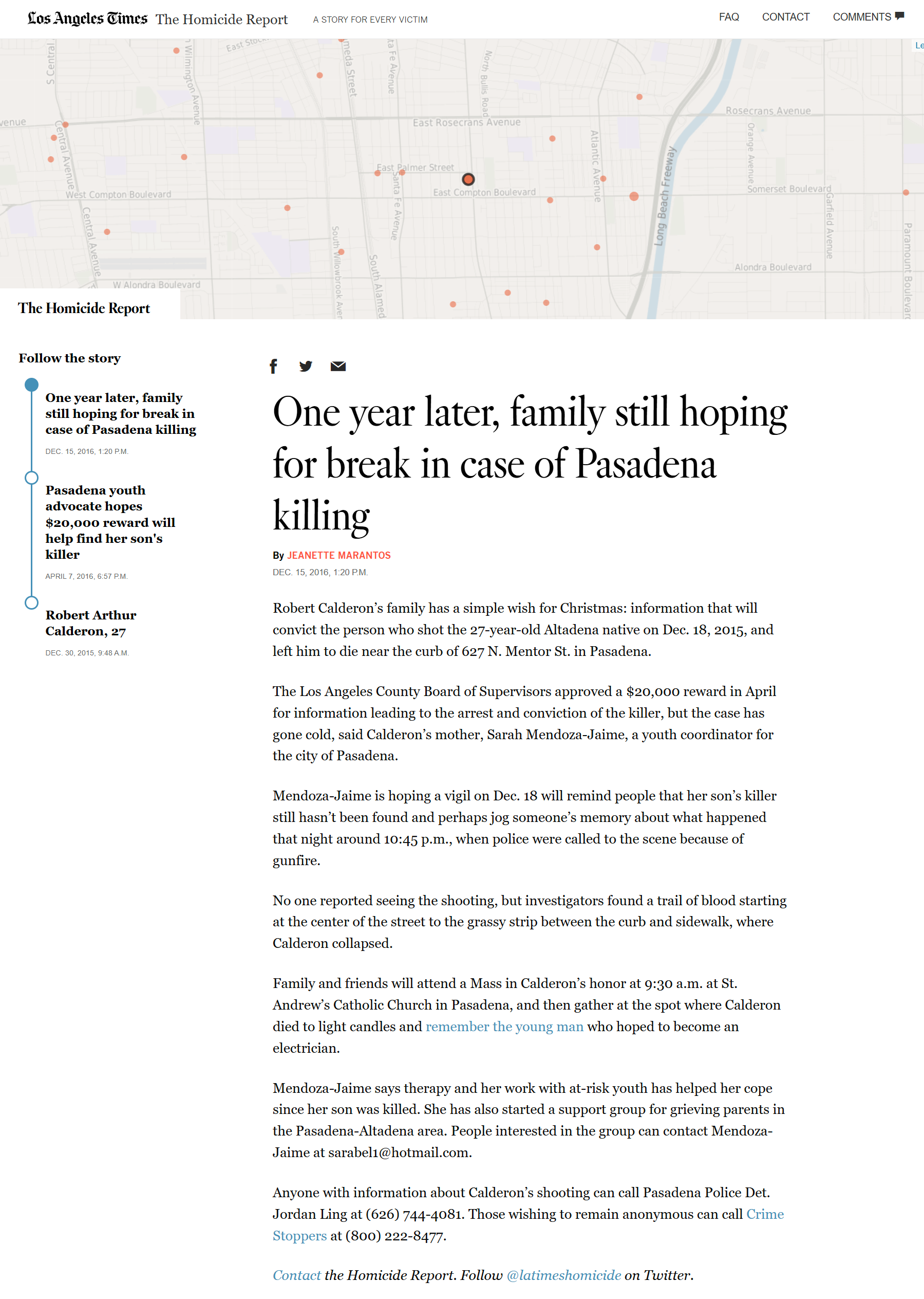 Robert Calderon - Project: Cold Case