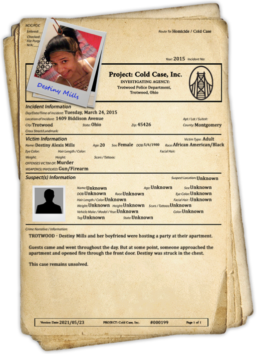 Destiny Mills - Project: Cold Case