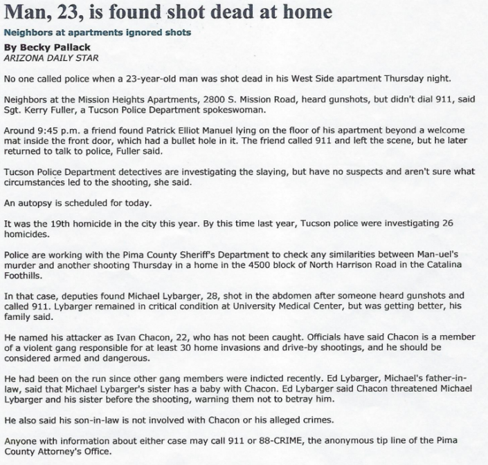 Patrick Manuel - Project: Cold Case