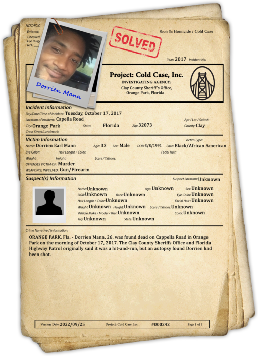 Dorrien Mann - Project: Cold Case