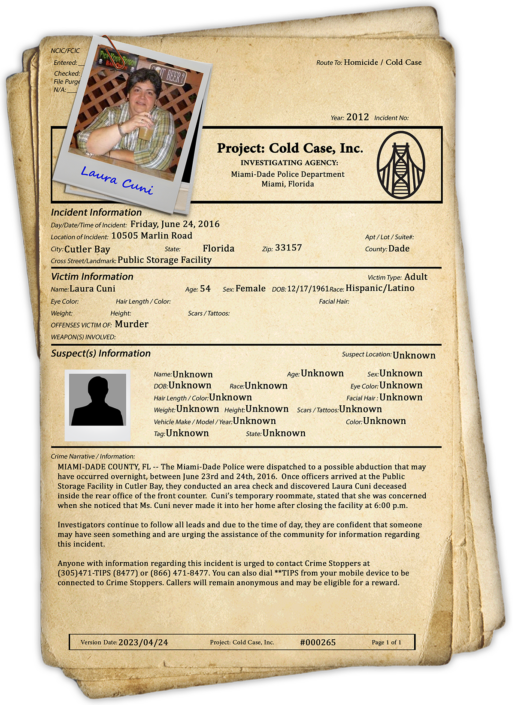 Laura Cuni - Project: Cold Case