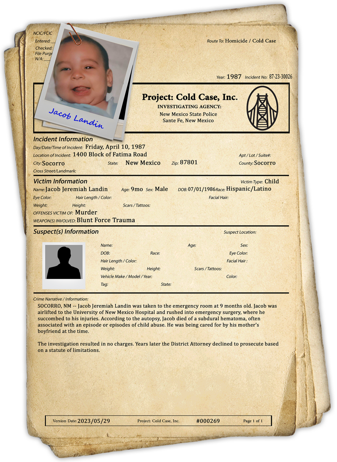 Jacob Landin - Project: Cold Case