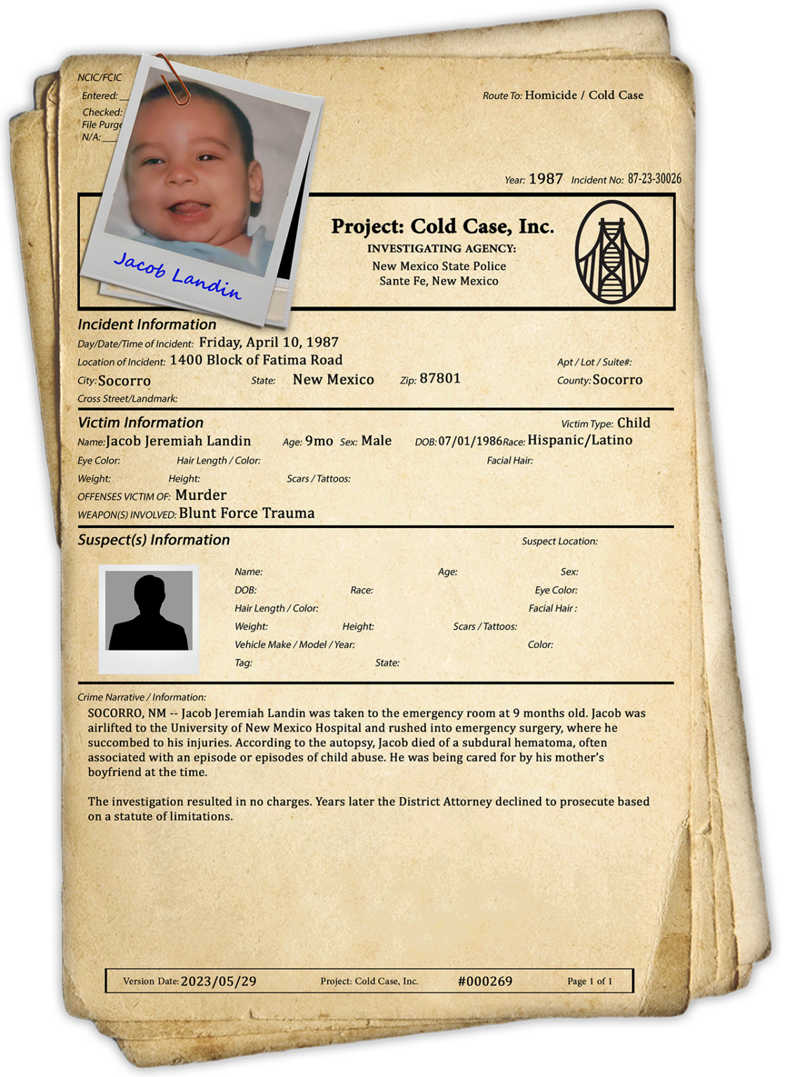 Jacob Landin - Project: Cold Case