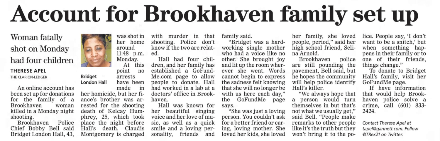 Bridget Hall - Project: Cold Case