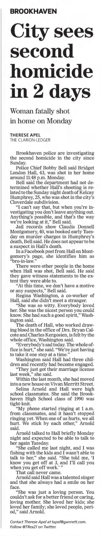 Bridget Hall - Project: Cold Case