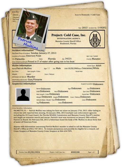 Patrick Mullins - Project: Cold Case