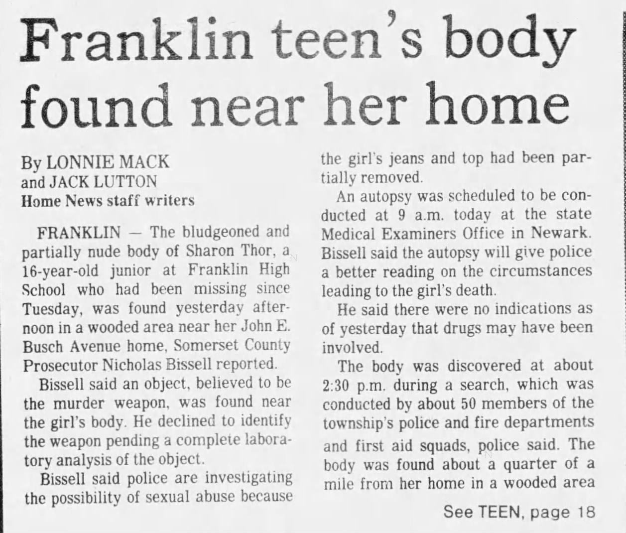 Sharon Thor - Project: Cold Case