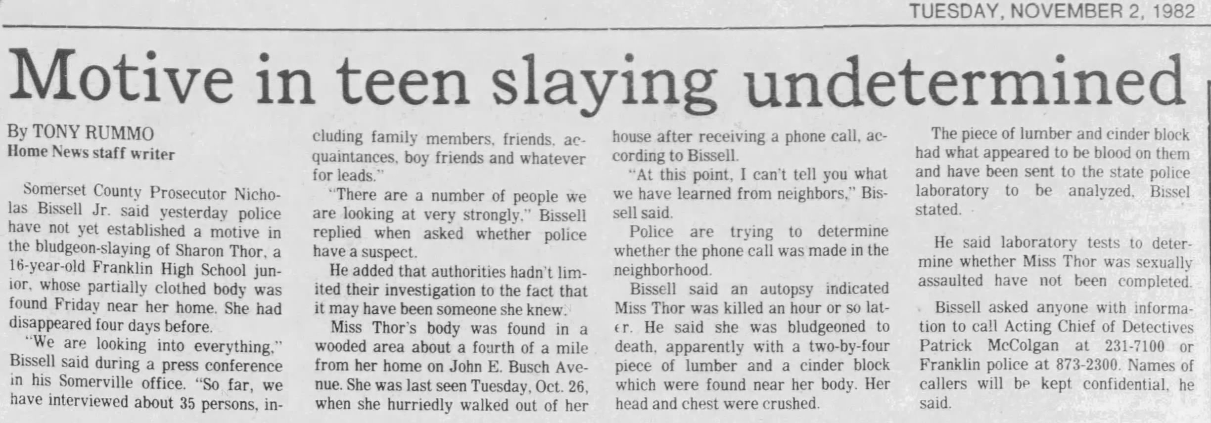 Sharon Thor - Project: Cold Case